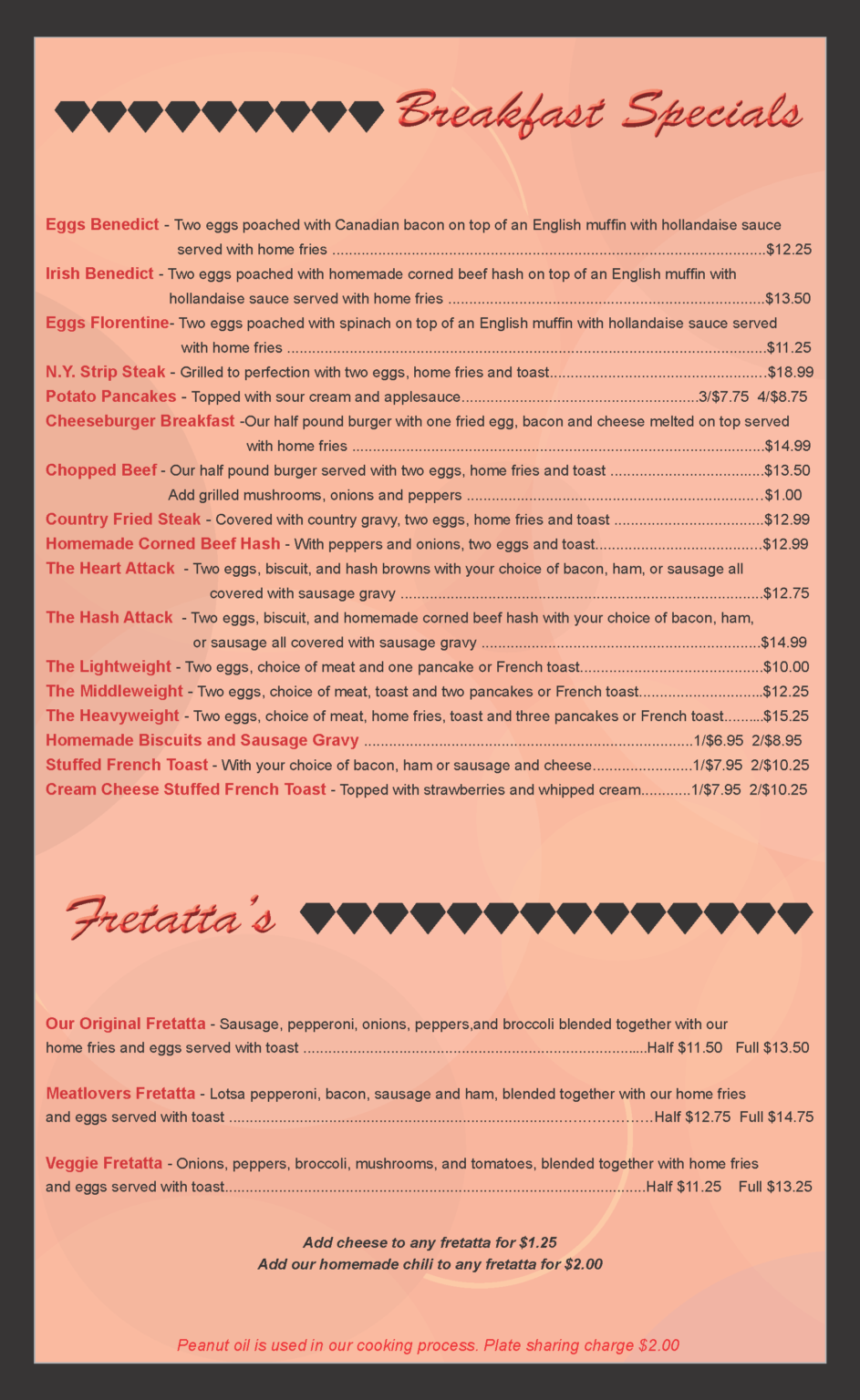 Menu | The Gem Diner